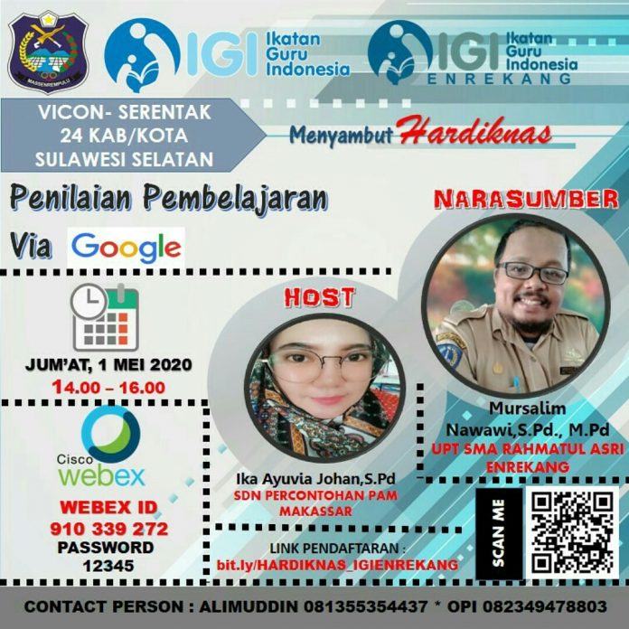 Sambut Hardiknas 2020, IGI Enrekang Gelar Pelatihan Daring Sambut Hardiknas 2020, IGI Enrekang Gelar Pelatihan Daring